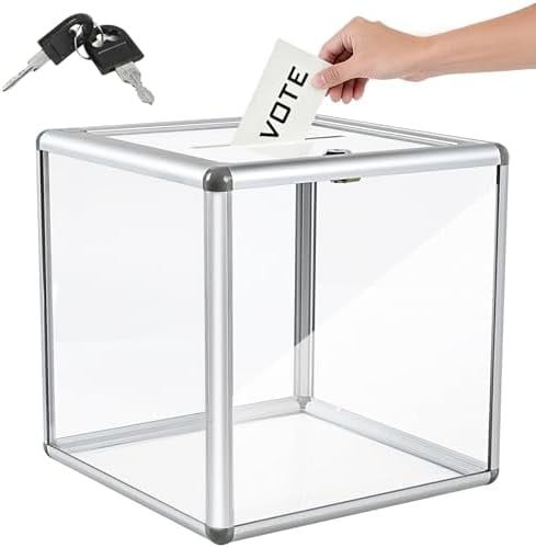 Extra Large Donation Box for Charity, Acrylic Ballot Box with Slot 10. ...