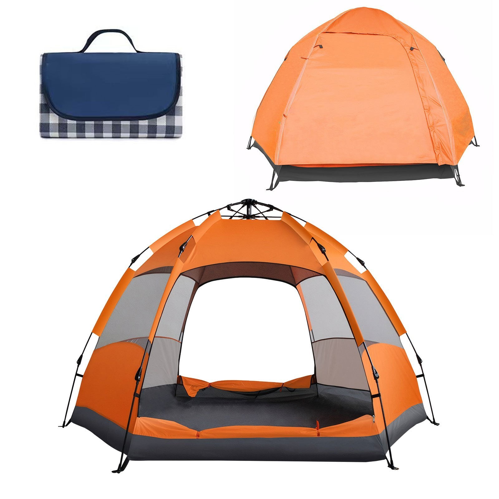 Extra-Large Double-Layer Camping Tent with Rainproof Design - Quick ...