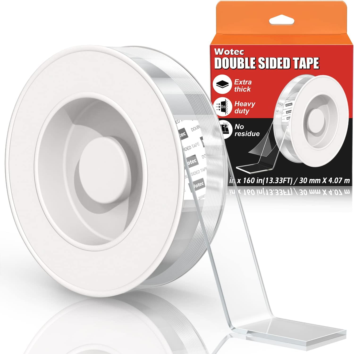Extra Large Double Sided Tape Heavy Duty Removable 1.18 Inch x 160 Inch ...