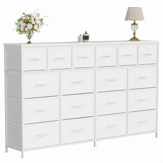 Extra Large Dresser with 18 Drawers, Charging Station, TV Stand, Steel ...