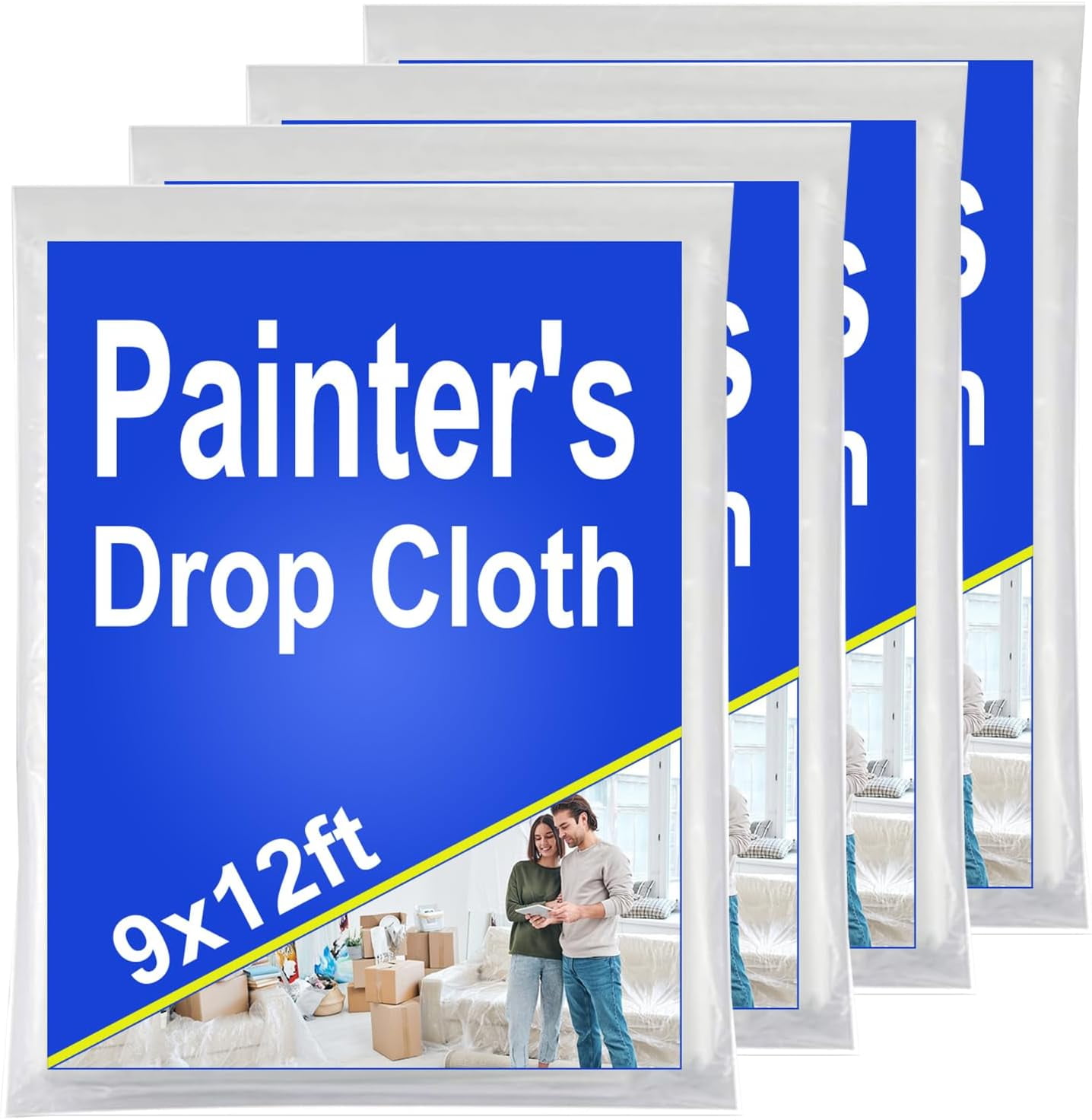 Extra Large Drop Cloth, Painter's Plastic Drop Cloth Painting Sheet ...