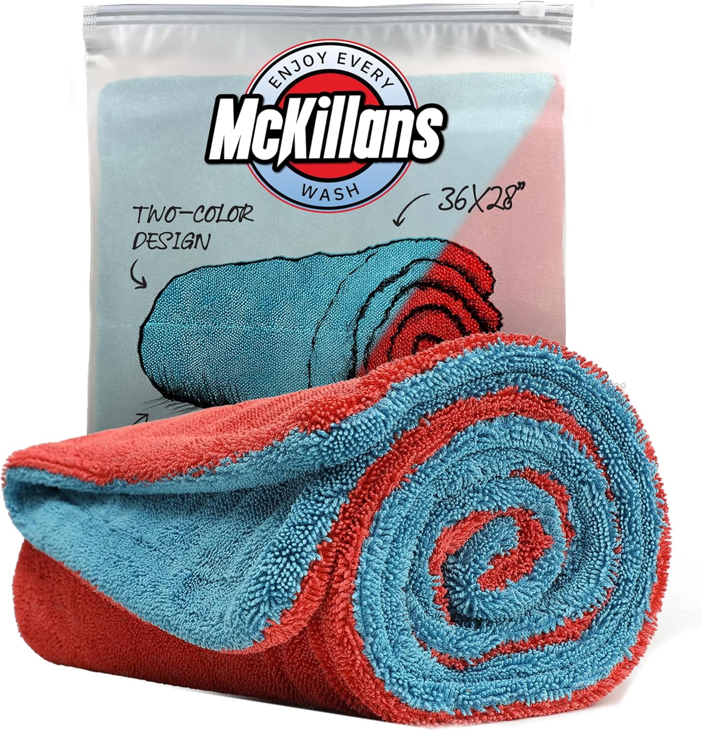 Extra Large Dual-Color Car Drying Towel XL - Edgeless & Ultra Soft ...