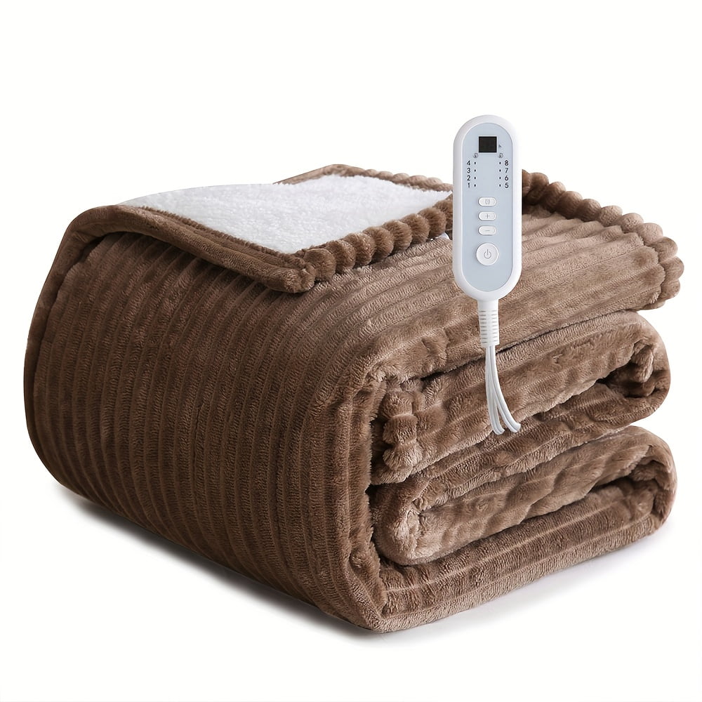 Extra Large Electric Blanket - Flannel Fabric, 8 Temp Levels + Time ...
