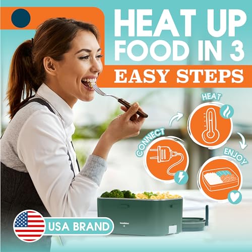 Extra-Large Electric Lunch Box For Adults – Heated Lunch Box, Huge 1.8L ...