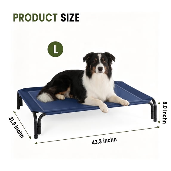 Extra Large Elevated Dog Bed, Stable Iron Frame Teslin Fabric Raised ...