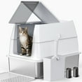 Extra Large Enclosed Stainless Steel Cat Litter Box with Lid - XXXL ...