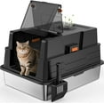 Extra Large Enclosed Stainless Steel Cat Litter Box with Lid - XXXL ...