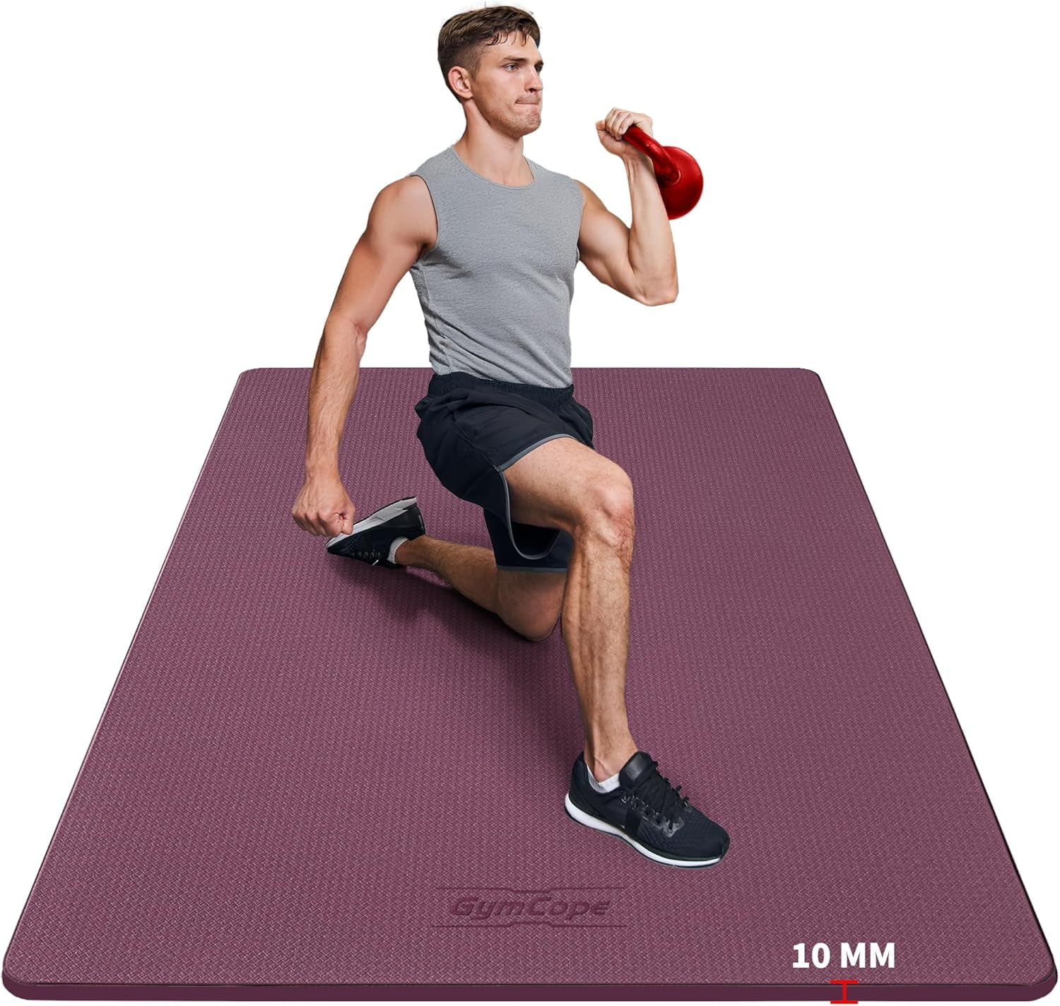 Extra Large Exercise Mat, 10'x6'/9'x6'/8'x6'/7'x5'/6'x4' (8mm/10mm ...