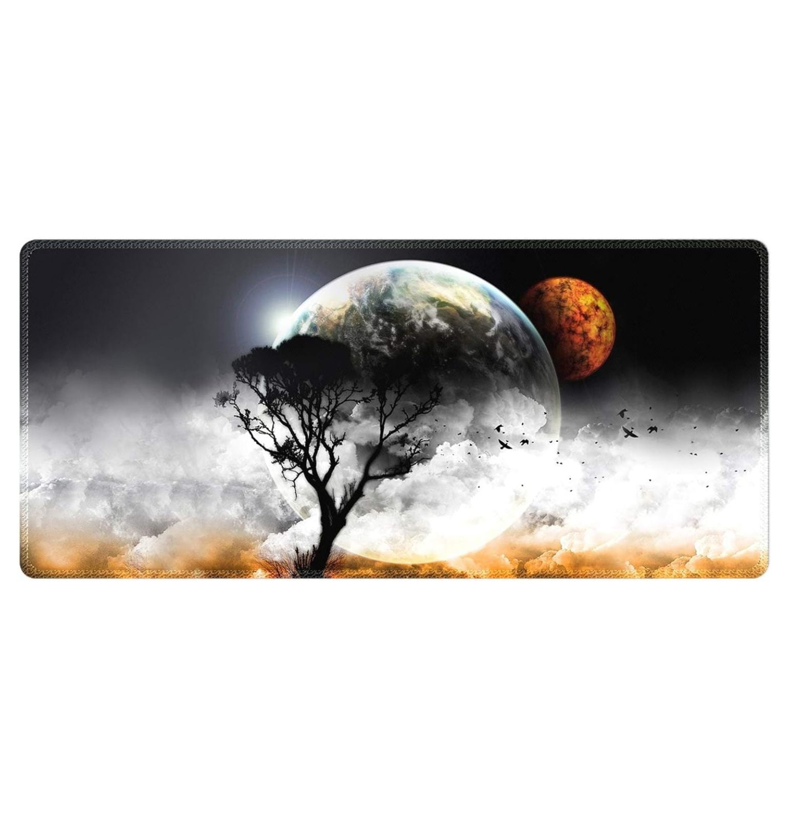 Extra Large Extended Gaming Desk Mat Non-Slip Rubber Pads Stitched ...