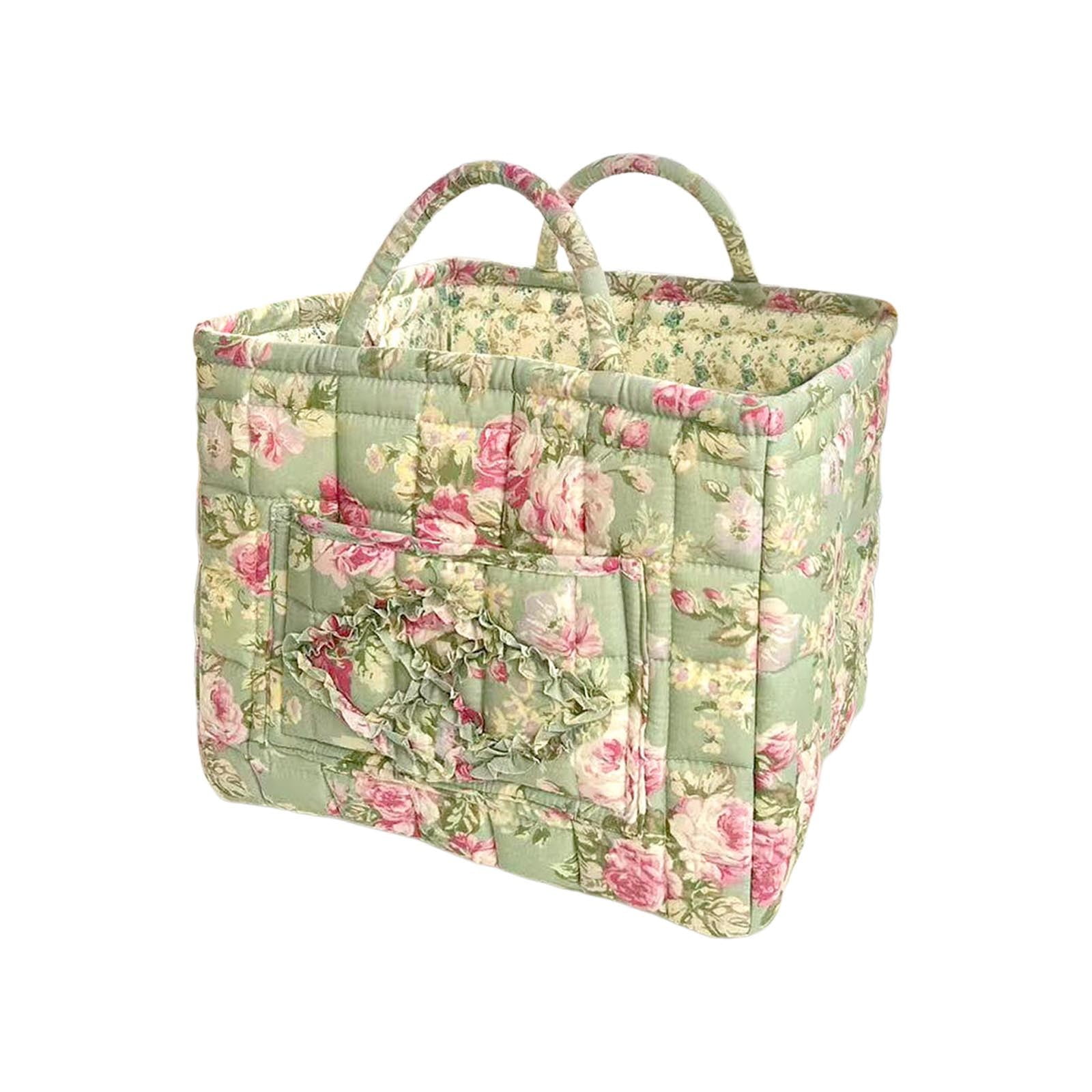 Extra Large Fabric Storage Basket – Boho Floral Laundry Hamper with ...