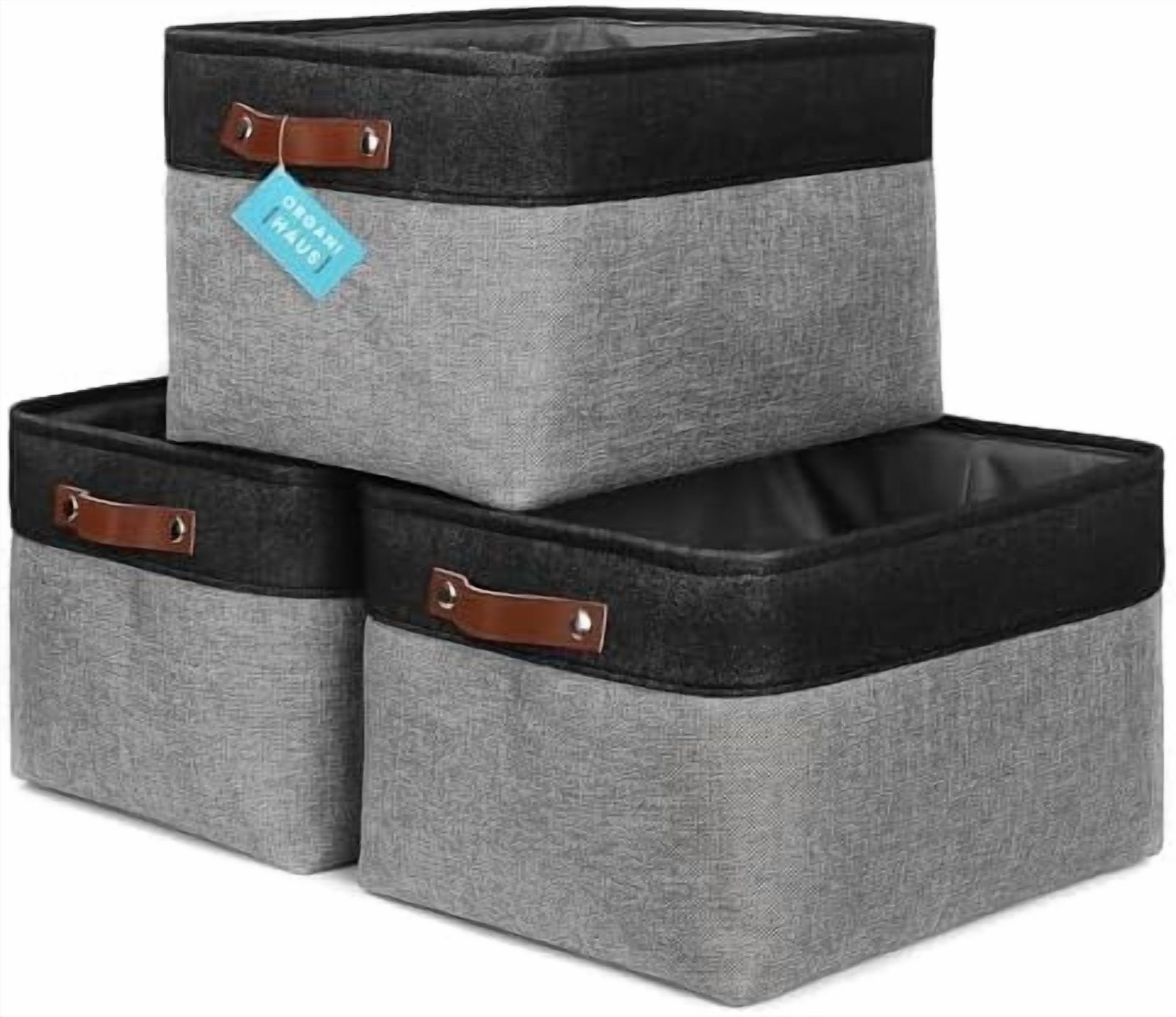 Extra Large Fabric Storage Bins for Shelves 16x13in, Closet Storage ...