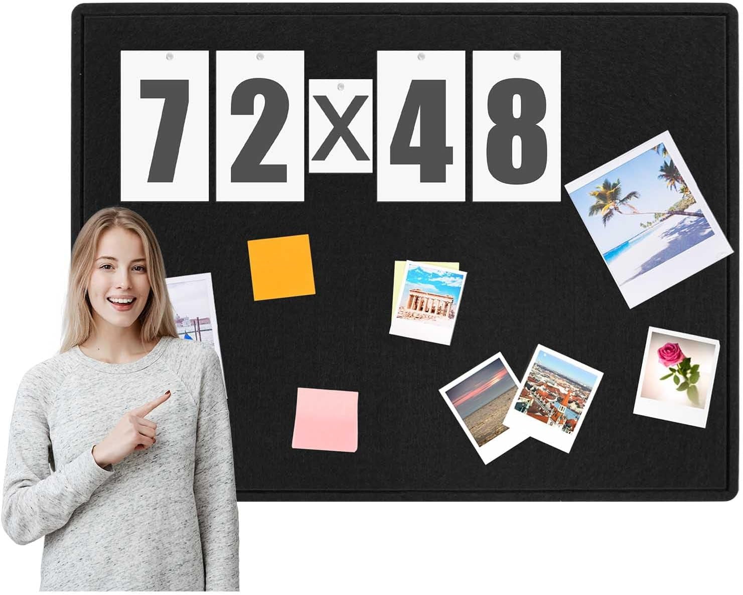 Extra Large Felt Bulletin Board, 72 X 48 Inches Decorative Felt Pin ...