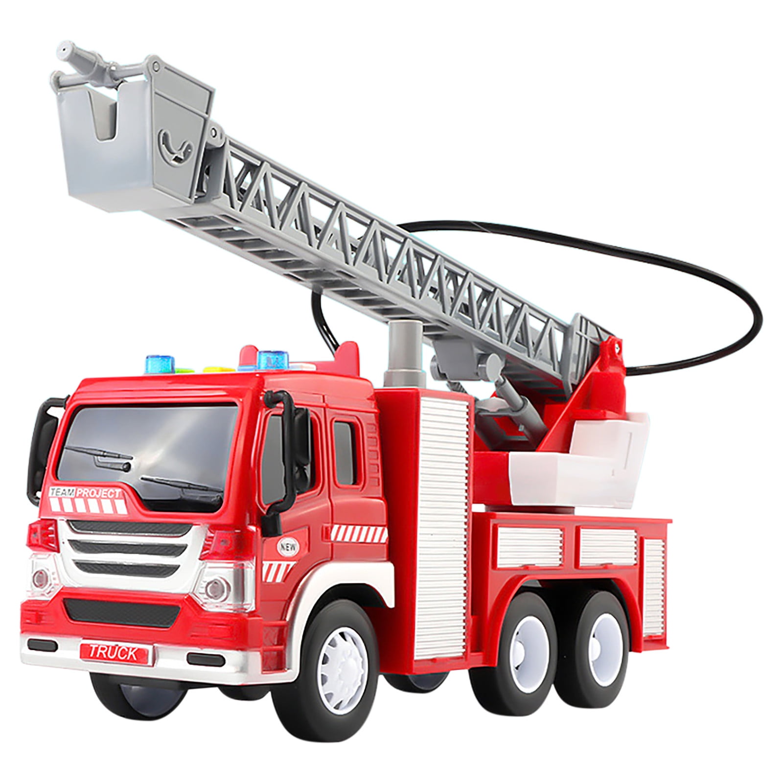 Extra Large Fire Truck Toys for Boys Girls with 33-inch Ladder, Lights ...
