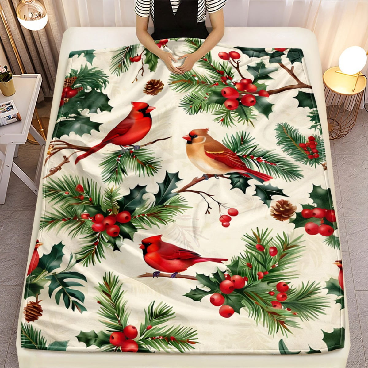 Extra Large Flannel Blanket - Heavyweight 280GSM Warm Throw with Red ...