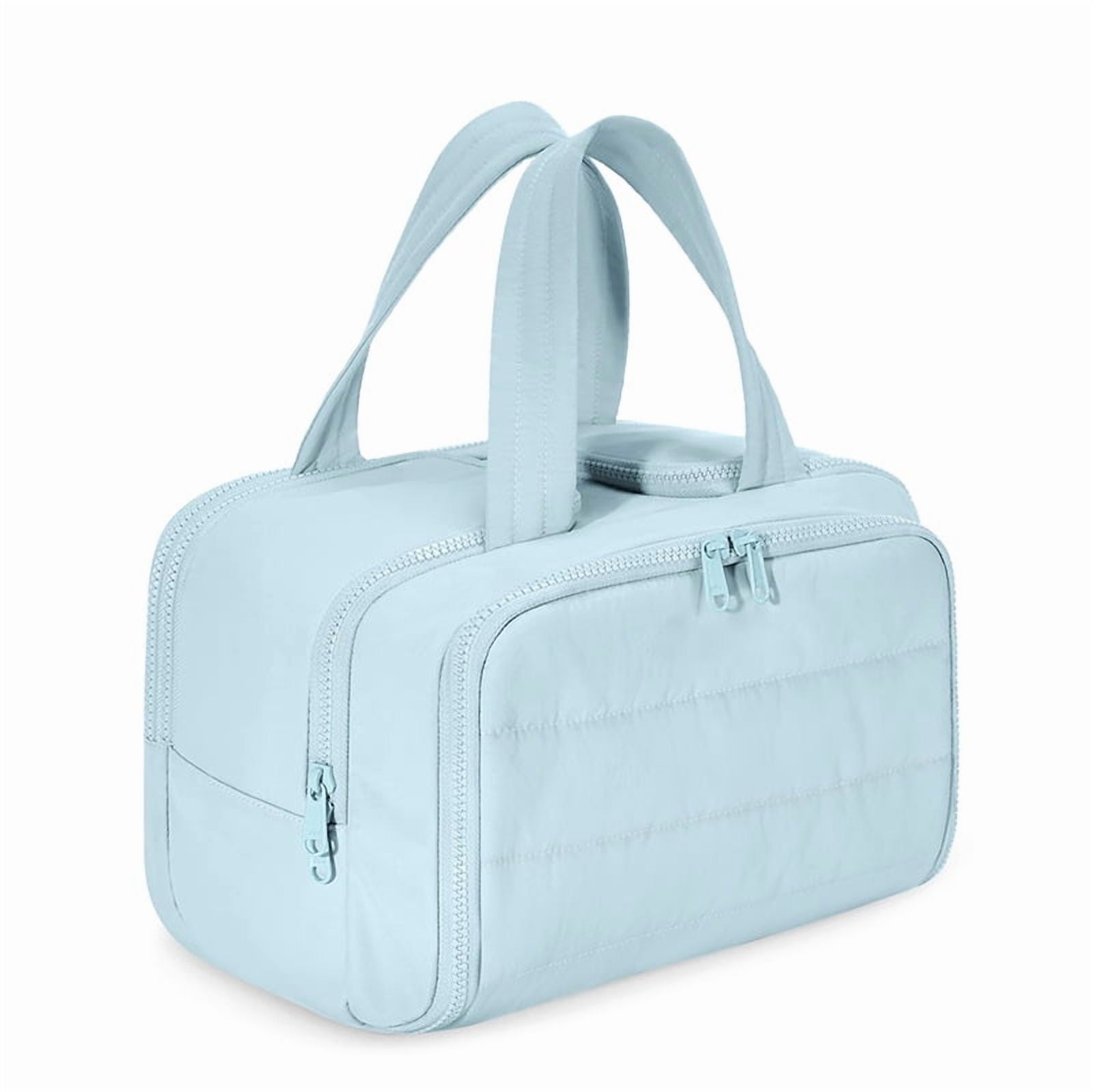 Extra Large Fluffy Makeup Bag with Handle, Multiple Compartments ...