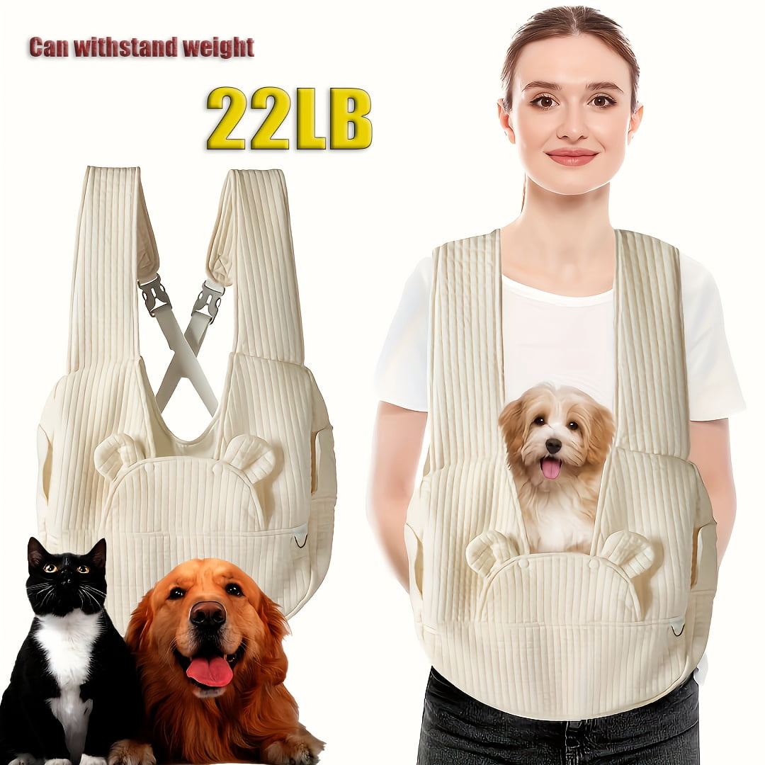 Extra-Large Fluffybaby Dog Sling Carrier - Winter Pet Bag With Cotton ...