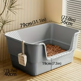 Extra Large Foldable Cat Litter Box - Open-Top, Anti-Splash | Removable ...