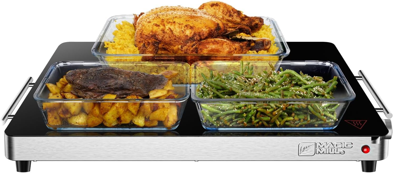 Extra Large Food Warmer for Parties | Electric Server Warming Tray, Hot ...