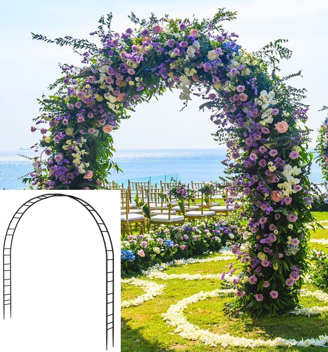 Extra Large Garden Arch 7.2Ft Wide 9.2Ft High, Wedding Arch for ...
