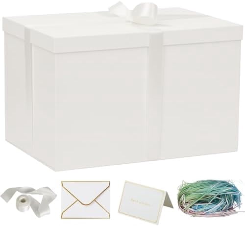 Extra Large Gift Box,17x11x11 inches White Gift Boxes with Lids for ...
