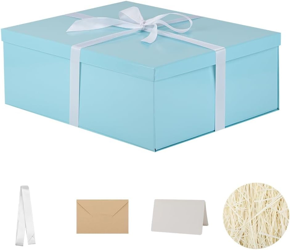 Extra Large Gift Box with Lid 17x13x6 Inches, Blue Gift Boxes for ...