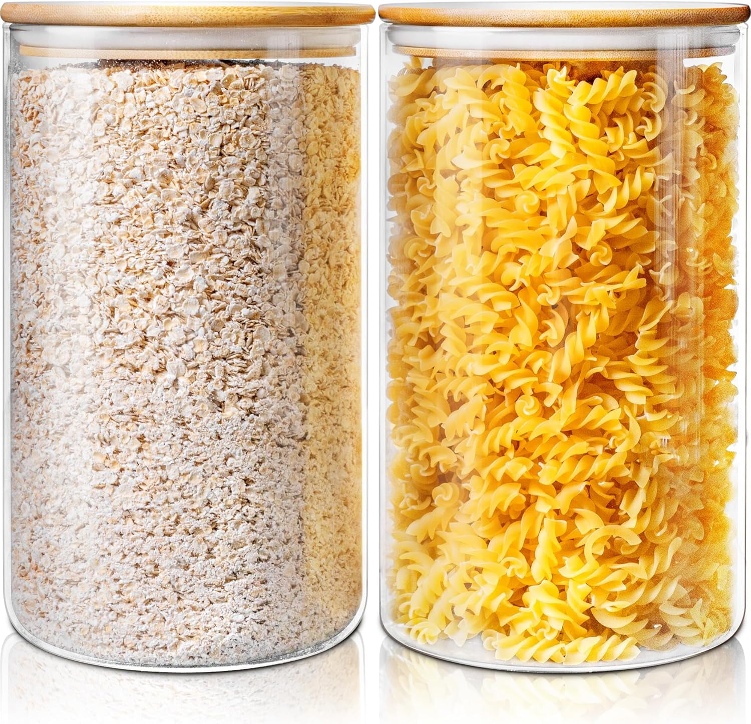 Extra Large Glass Flour and Sugar Storage Containers with Airtight Lids ...