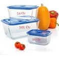 Extra Large Glass Storage Containers With Lids Set of 3, 101 Oz/ 54 Oz ...