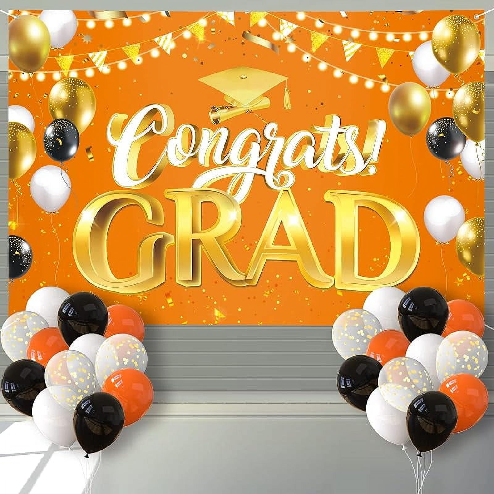 Extra Large Graduation Banner Decorations 72" x 48" Backdrop with 24Pcs ...