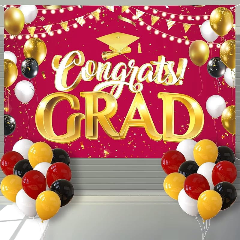 Extra Large Graduation Banner Decorations 72" x 48" Backdrop with 24Pcs ...