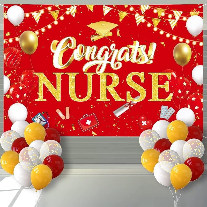 Extra Large Graduation Banner Decorations 72" x 48" Backdrop with 24Pcs ...