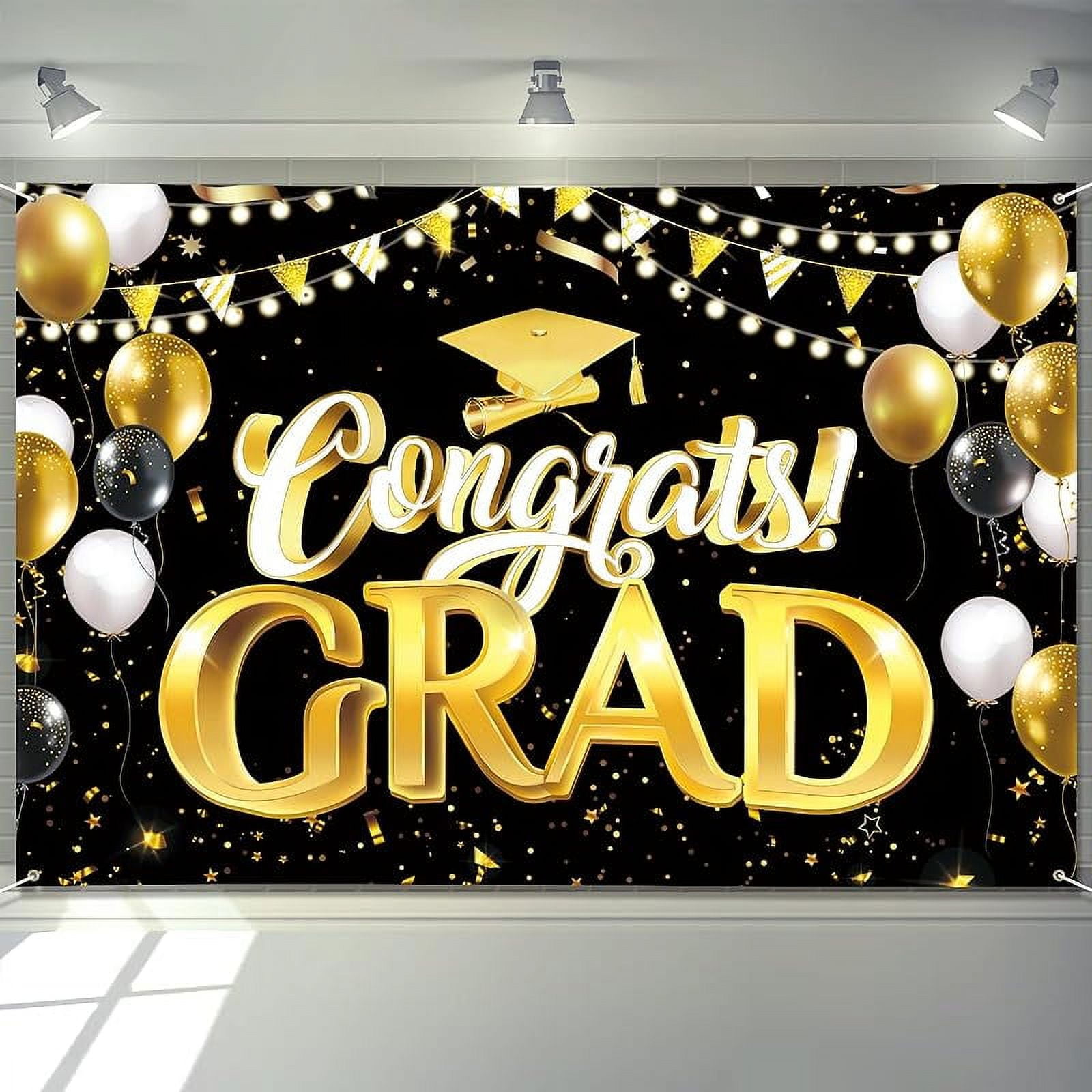 Extra Large Graduation Banner Decorations 72" x 48" Backdrop with 24Pcs ...