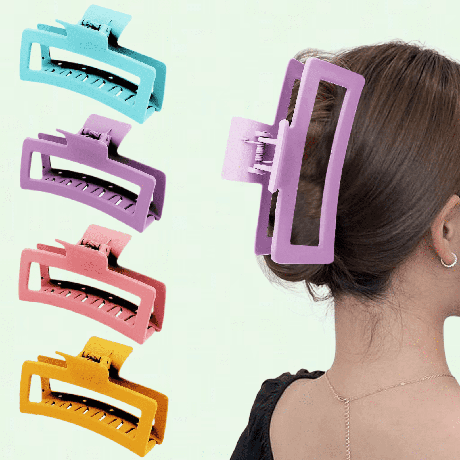 Extra Large Hair Clips for Thick and Long Hair - Set of 4 Beige XL ...