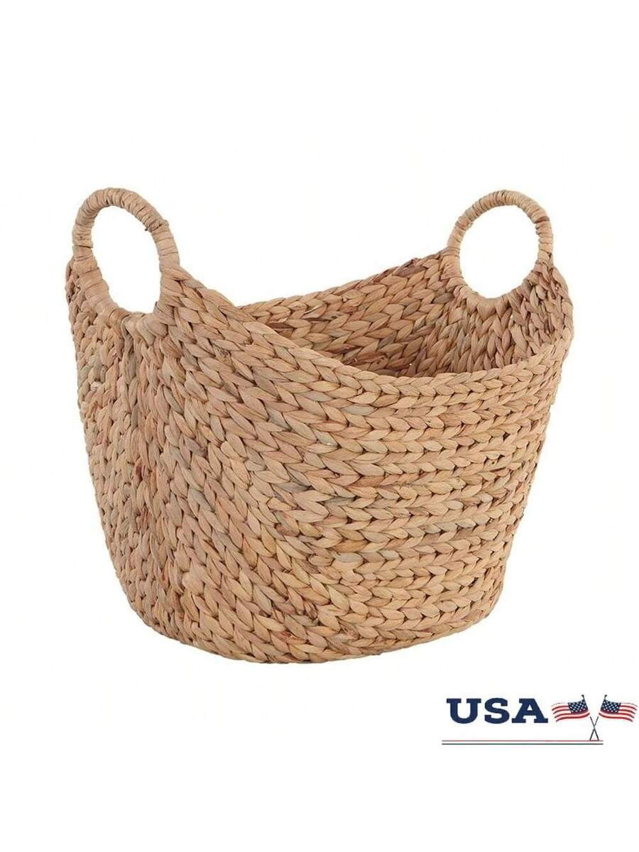 Extra Large Handwoven Water Hyacinth Storage Basket with Steel Frame ...