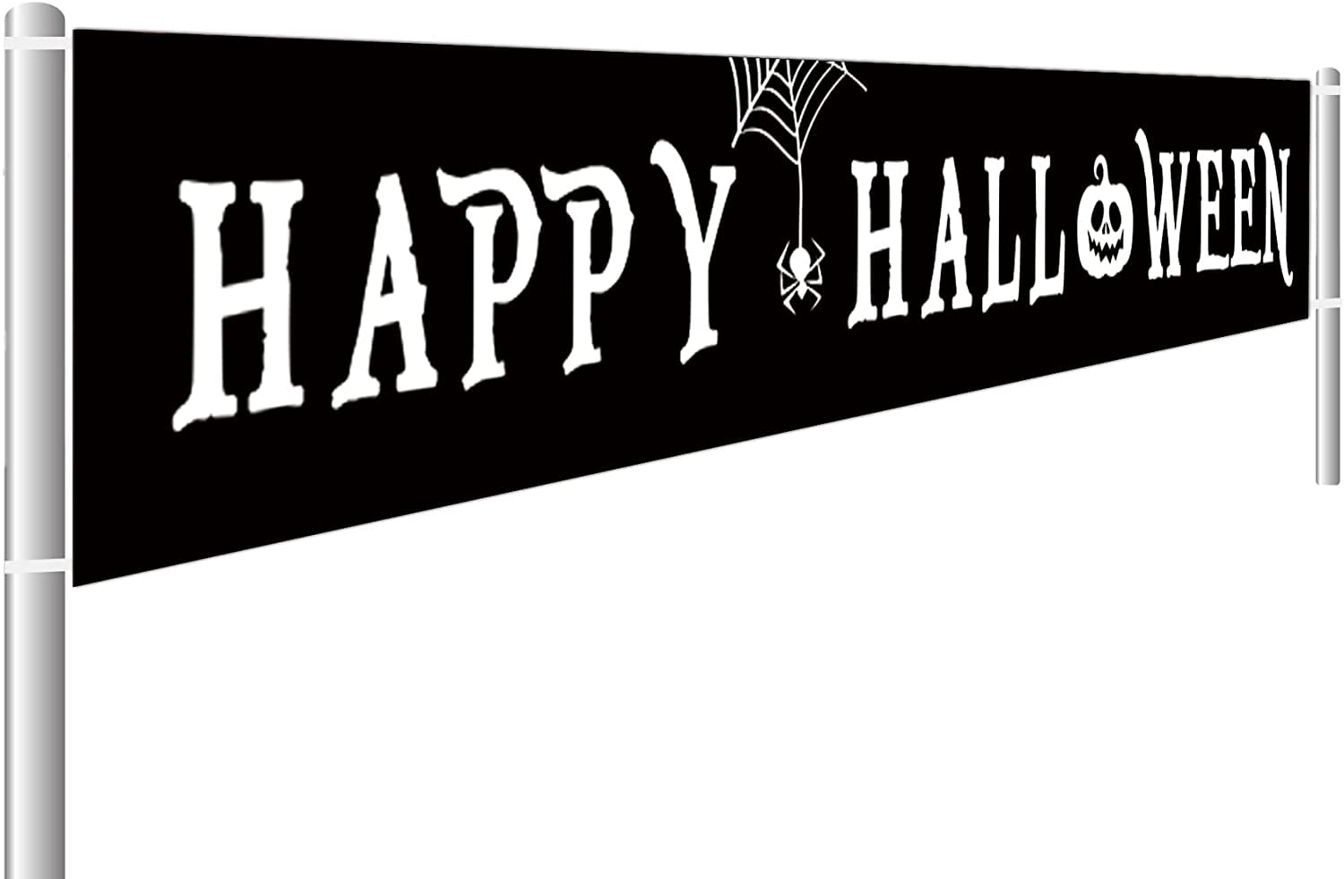 Extra Large Happy Halloween Banner,Black and White Halloween Sign ...