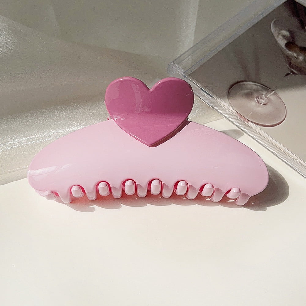 Extra Large Heart Hair Claw Clip, Fashionable Shell Non-Slip Hair ...