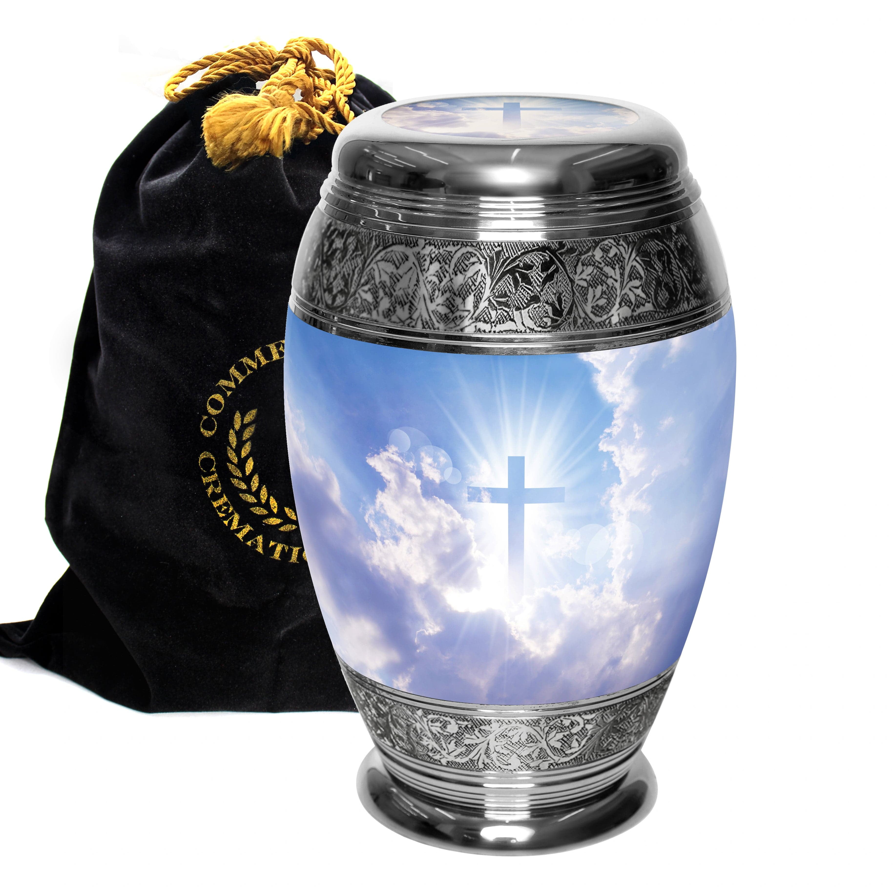 Extra Large Cross Urns for Cremation Ashes, Funeral Size Keepsake Urns ...