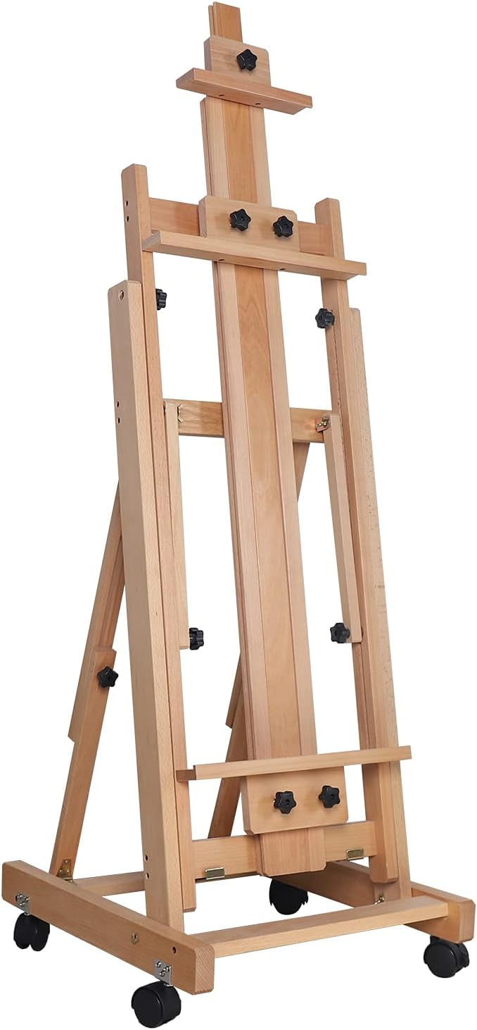 Extra Large Heavy-Duty Artist Easel, H-Frame Professional Art Floor ...