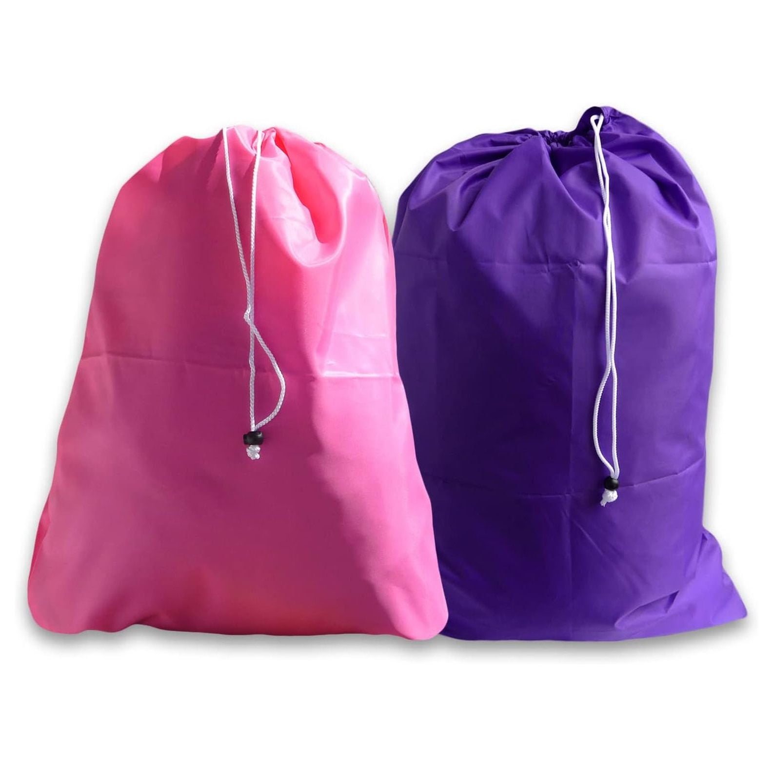 Extra Large Heavy Duty Drawstring Laundry Bags, Fluorescent Pink and ...