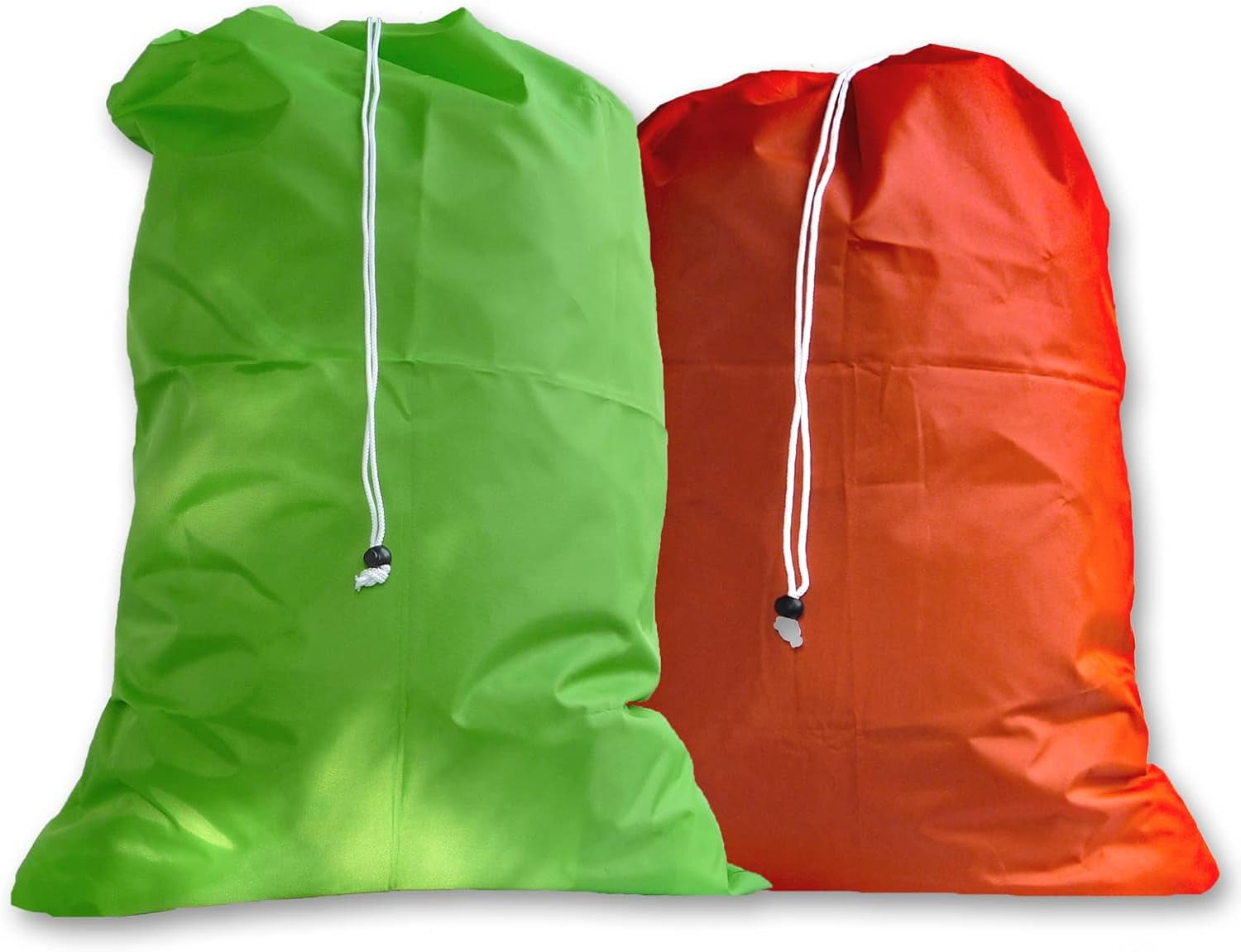 Extra Large Heavy Duty Laundry Bags, Lime Green and Orange, (2 Pack ...