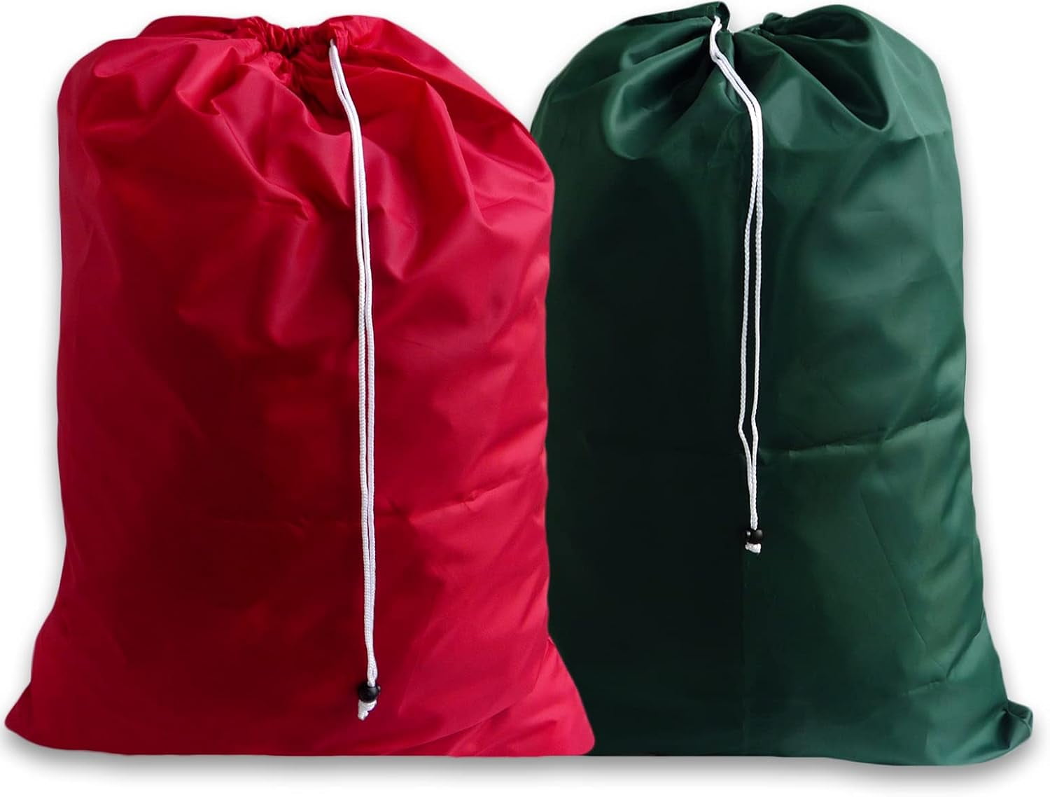 Extra Large Heavy Duty Laundry Bags, Red and Forest Green, (2 Pack ...