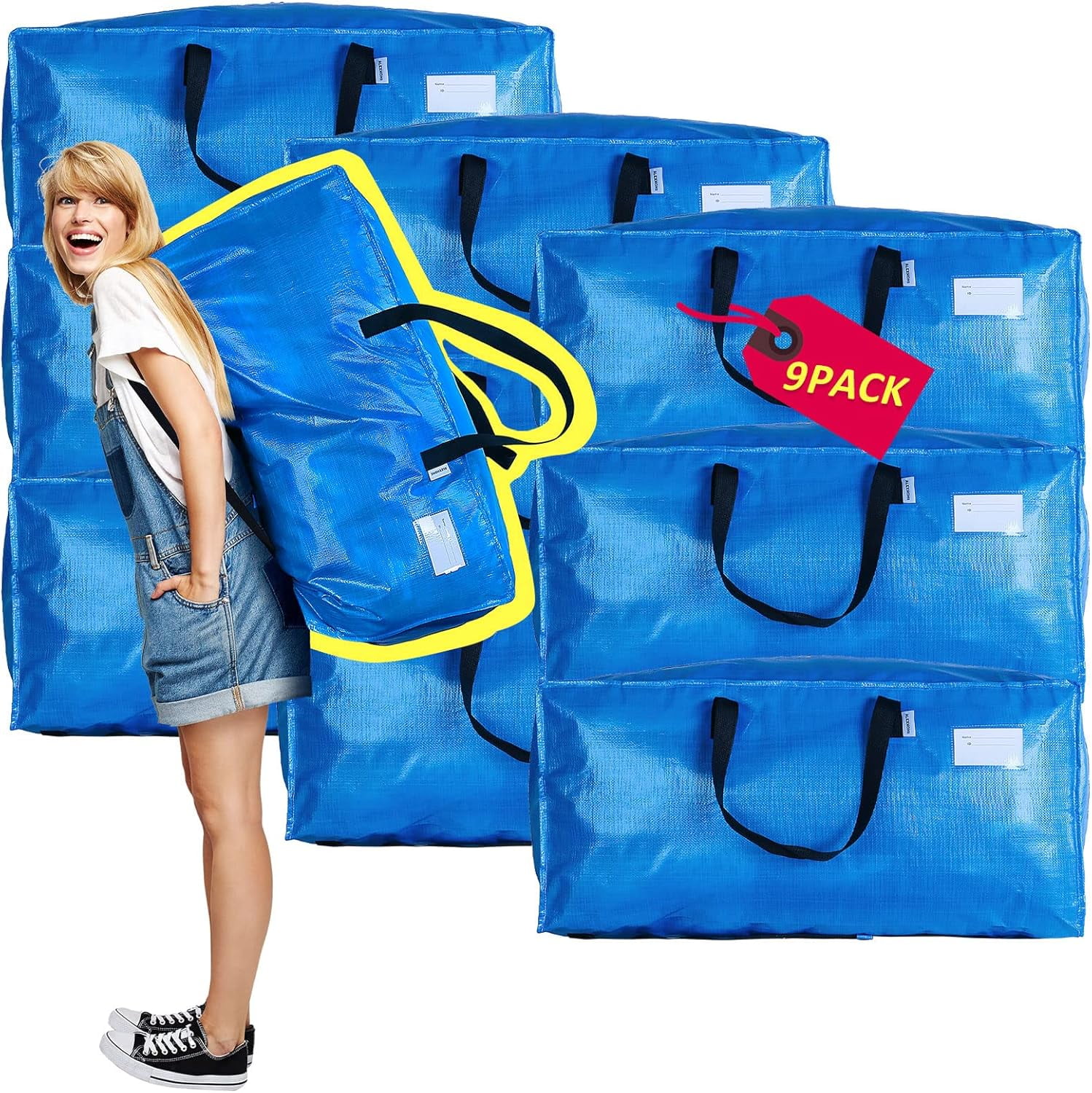 Extra Large Heavy Duty Storage Totes, Reusable Plastic Bags - Packing ...