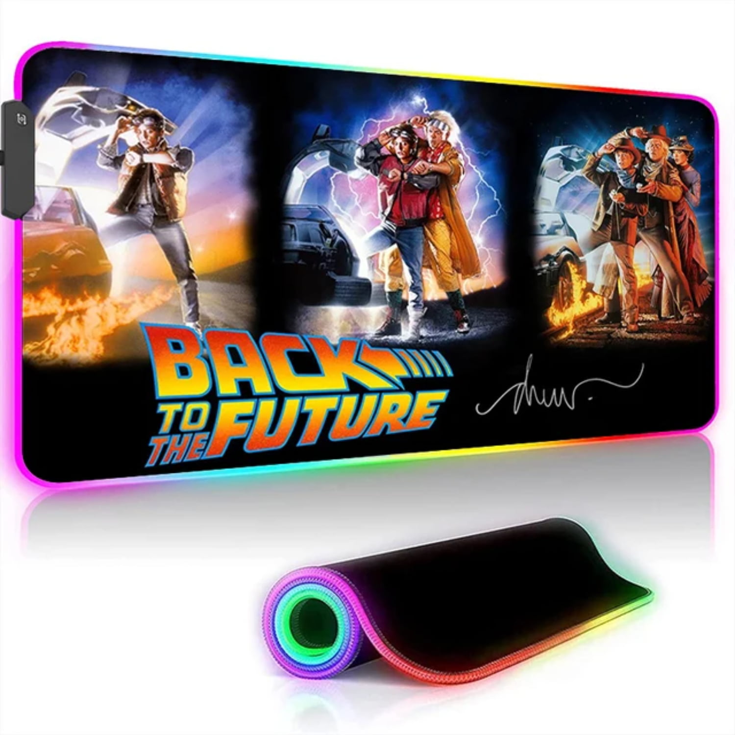 Extra Large High Quality Back To The Future Anime LED Backlit Desk Mat ...