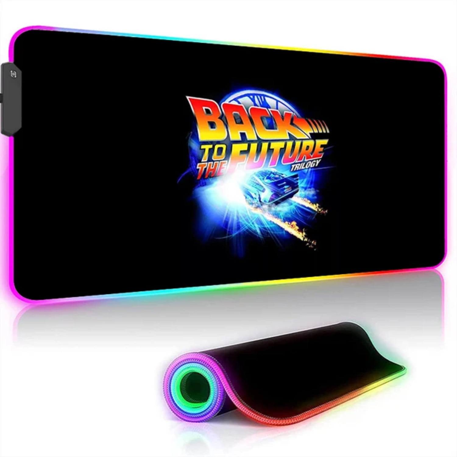 Extra Large High Quality Back To The Future Anime LED Backlit Desk Mat ...