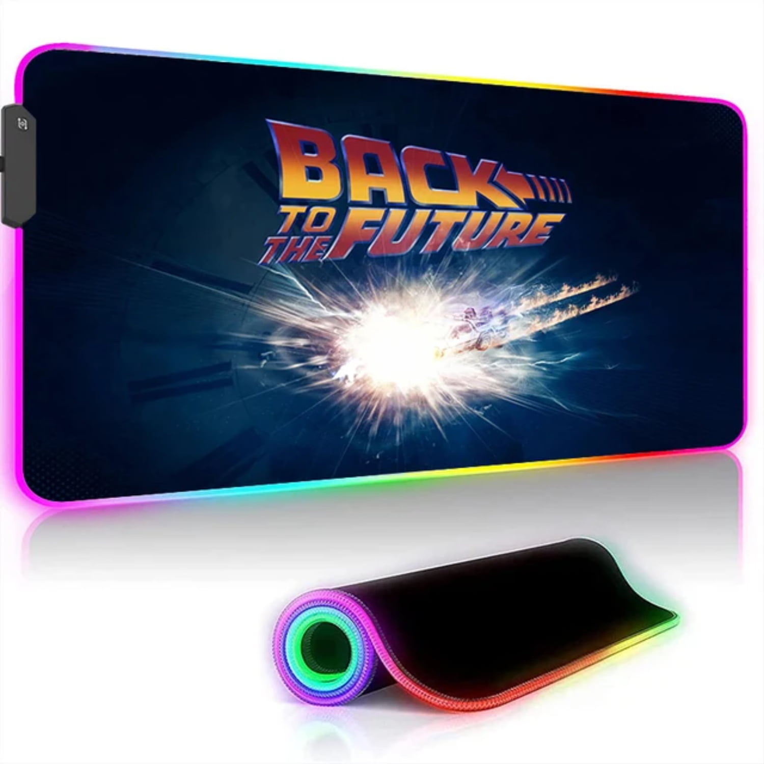 Extra Large High Quality Back To The Future Anime LED Backlit Desk Mat ...