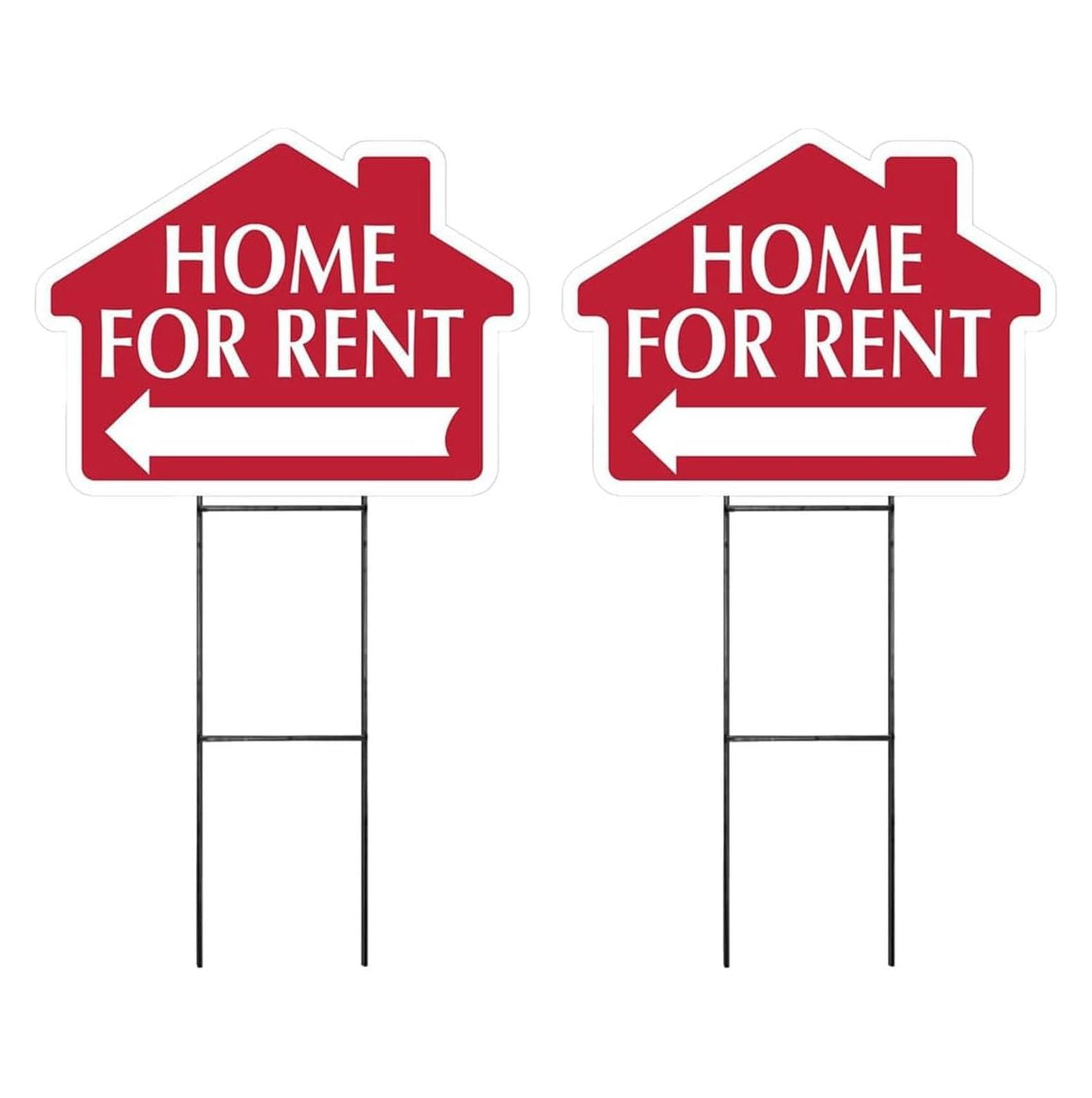 Extra Large Home for Rent Sign with Arrow - House Shape Corrugated Sign ...