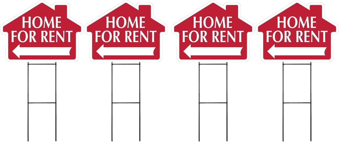Extra Large Home for Rent Sign with Arrow - House Shape Corrugated Sign ...