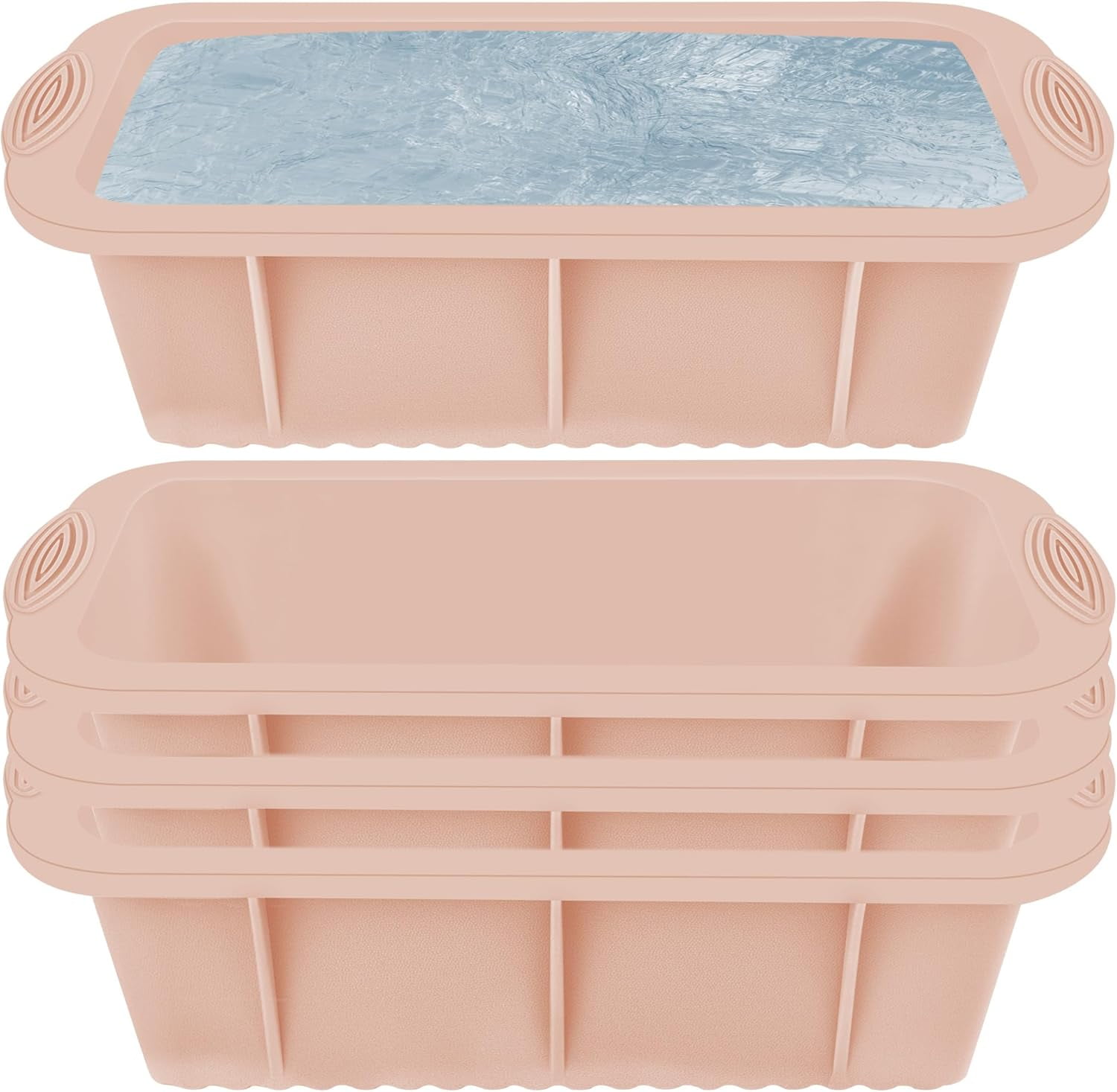 Extra Large Ice Block Molds - 4 Pcs for Ice Bath or Coolers, Big ...
