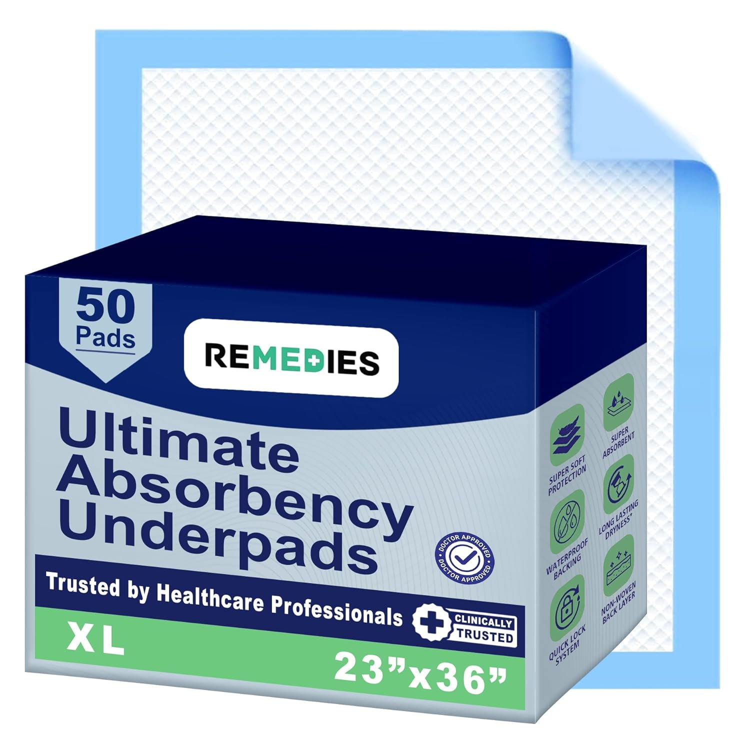 Extra Large Incontinence Bed Pads (36" x 36", 50 Count) - Super ...