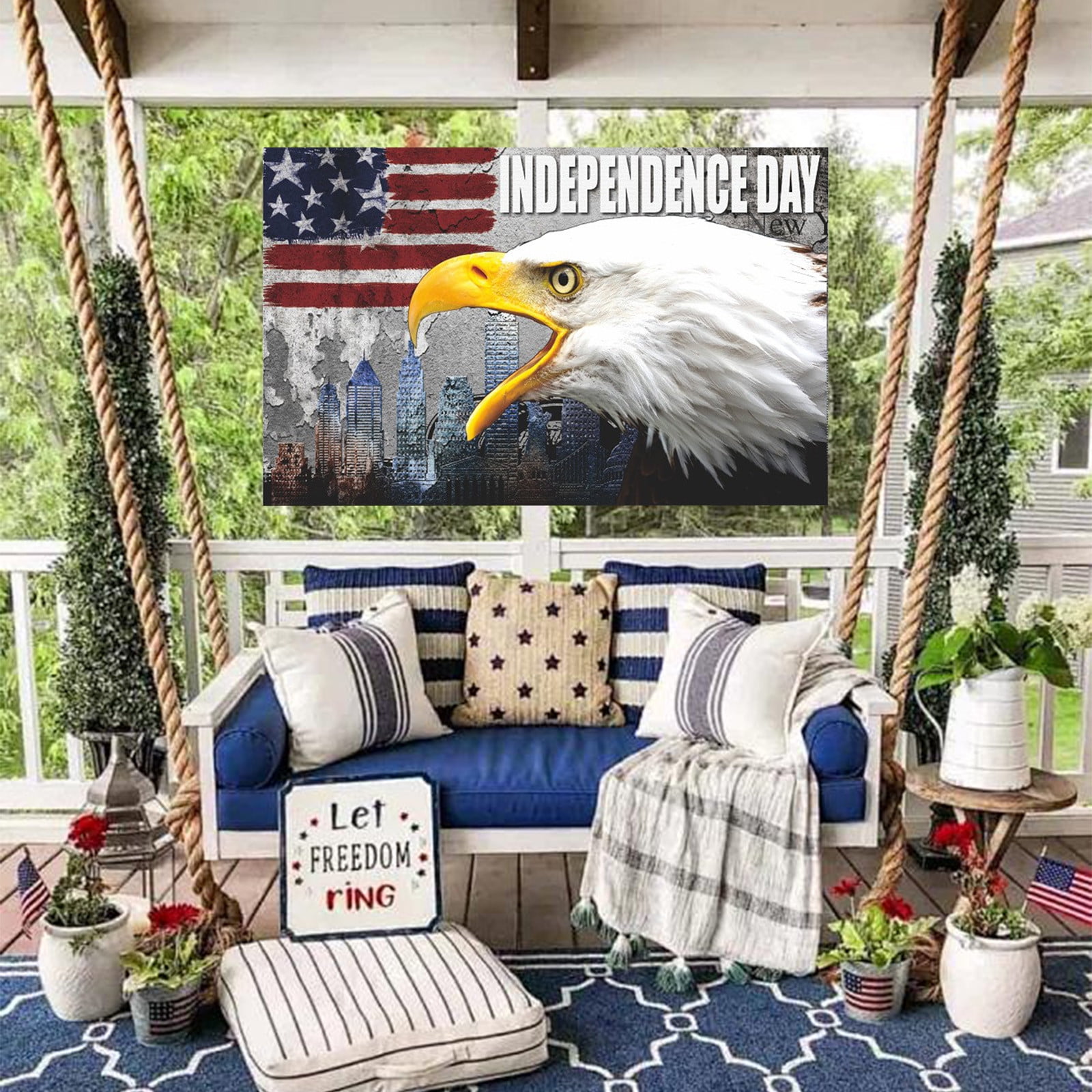 Extra Large Independence Day Backdrop - 59 inch x 35 inch Patriotic ...