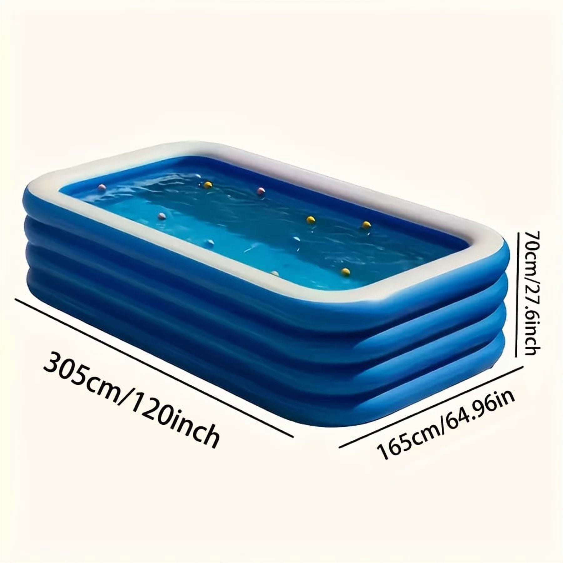 Extra-Large Inflatable Pool - Durable PVC, Foldable & Portable for Yard ...